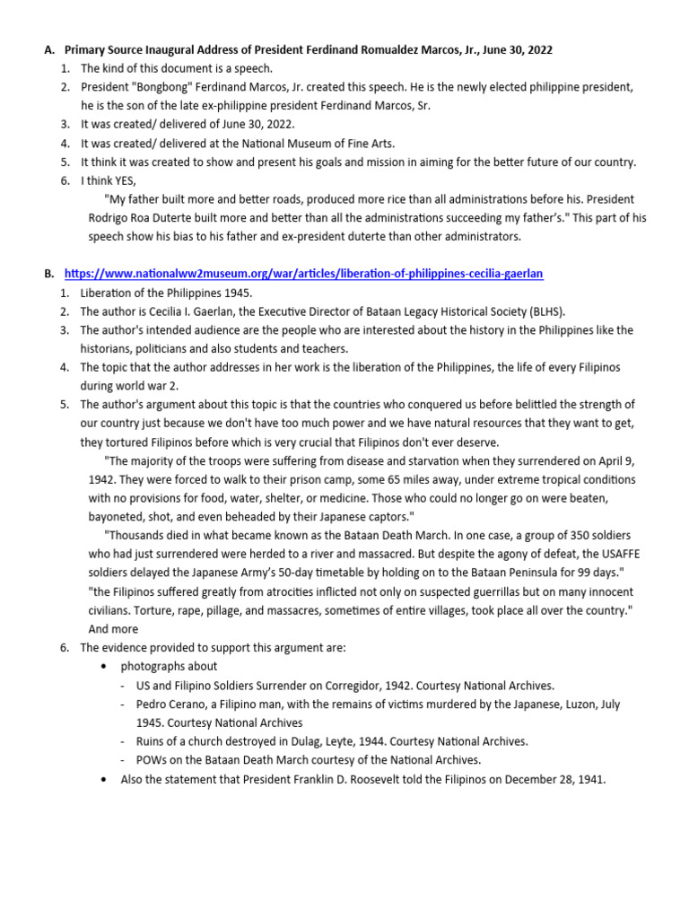 Primary Source Inaugural Address | PDF