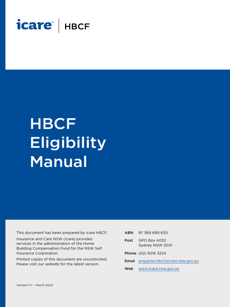 HBCF Eligibility Manual | Download Free PDF | Insurance | Underwriting