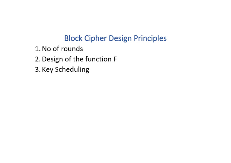 Block Cipher Design Principles | PDF Block Cipher Design Principles | PDF