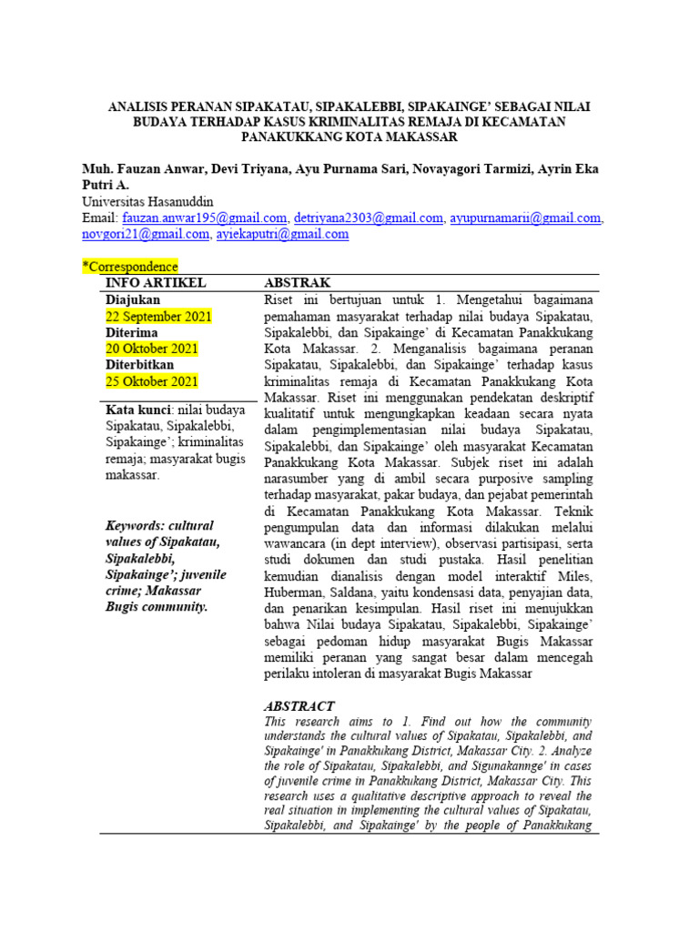 Draft Artikel Ilmiah - Template | PDF