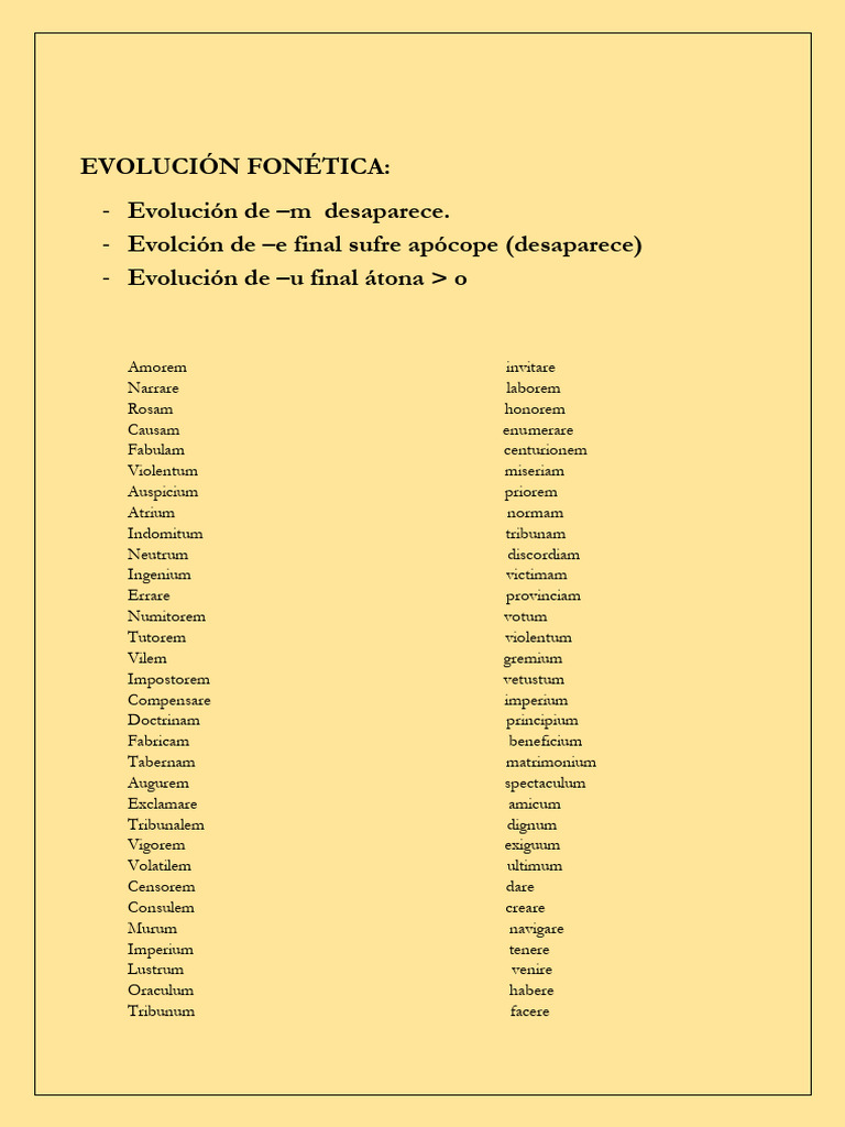 Evolución de la Fonética en Latín | PDF