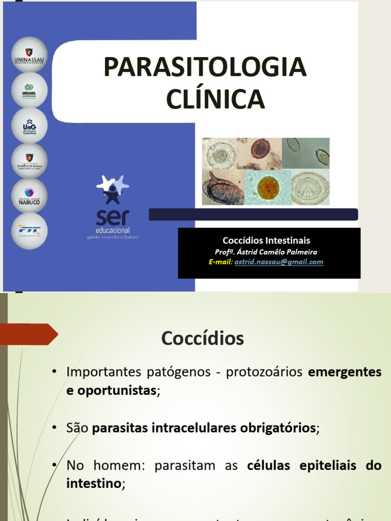 Aula 2 - Coccídios Intestinais | PDF | Biologia | Especialidades médicas