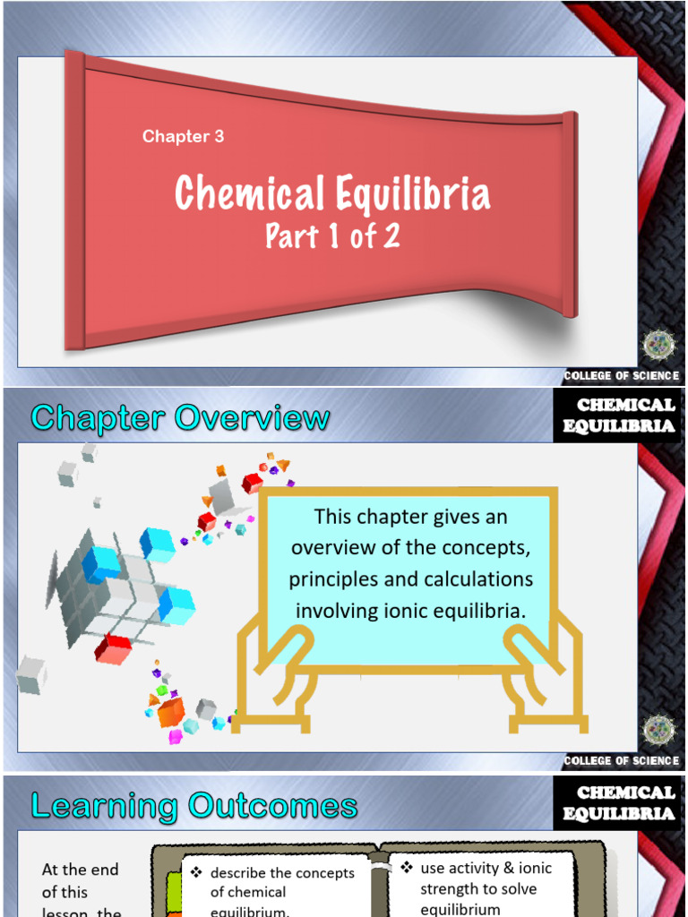 Chapter 3 Chemical Equilibria Part 1 of 2 Updated | PDF