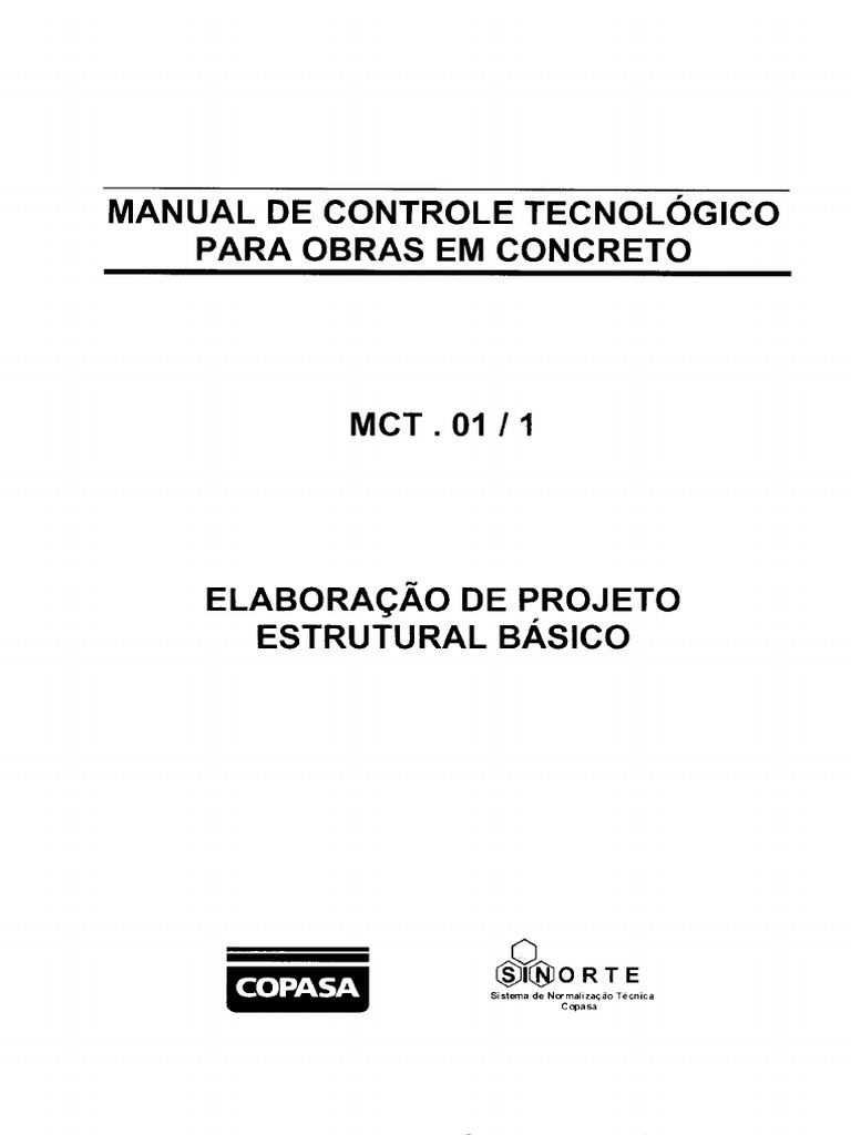 Copasa - MCT01-1 Elaboração Projeto Estrutural Basico | PDF