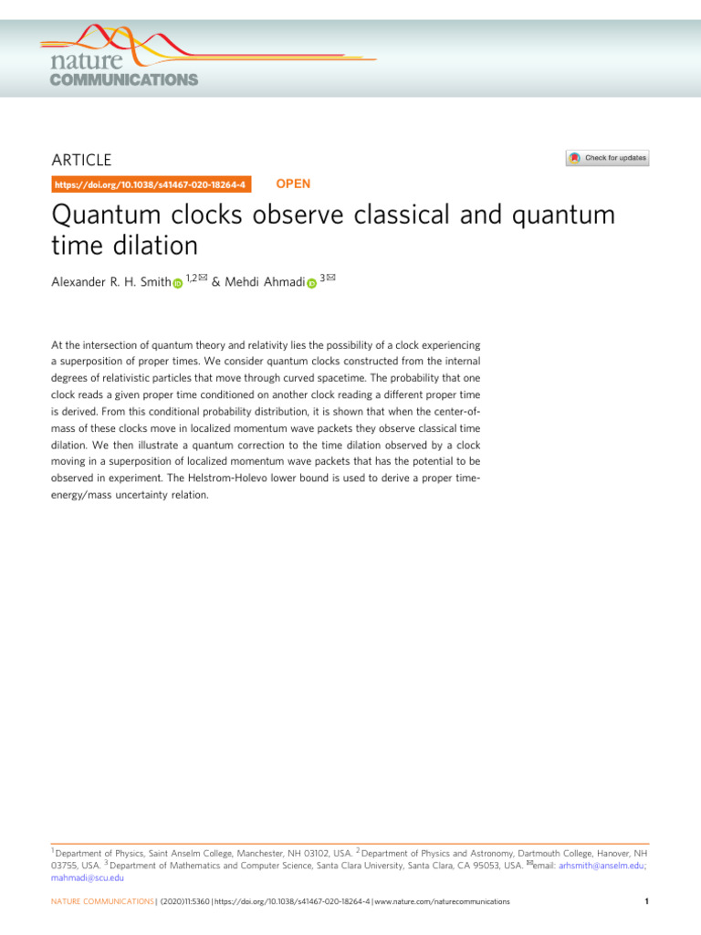 Quantum Time Dilation | PDF