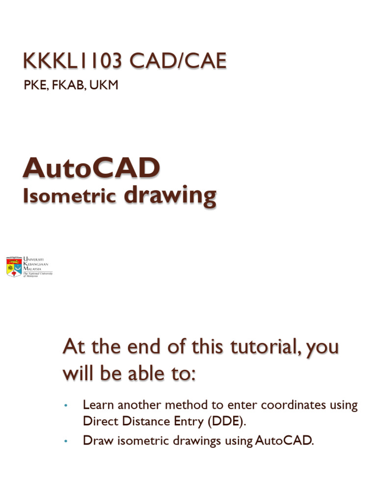 AutoCAD Isometric Drawing Tutorial | PDF | Diameter | Ellipse