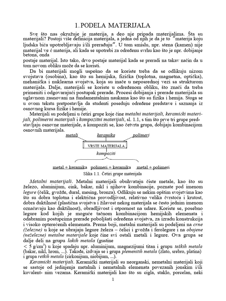 Masinski Materijali 1 Predavanja 1 1 | PDF