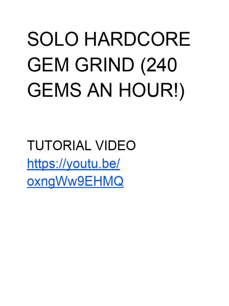 Solo Gem Grinding Guide | PDF | Science & Mathematics