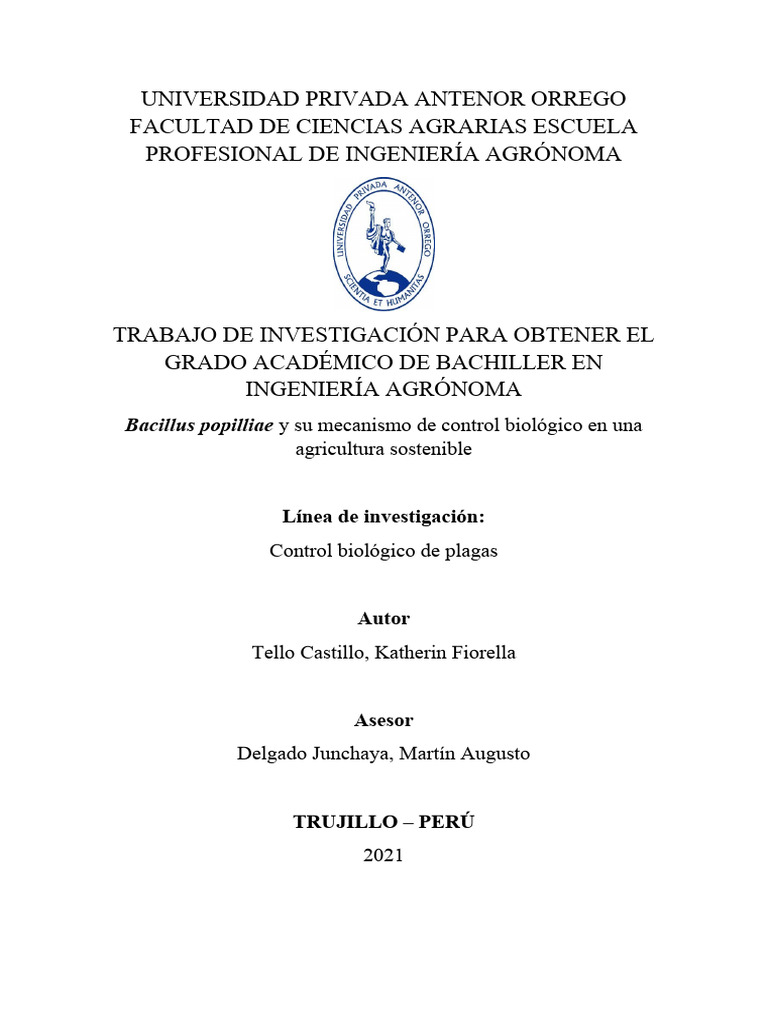 Bacillus popilliae en control biológico sostenible | PDF | Agricultura ...