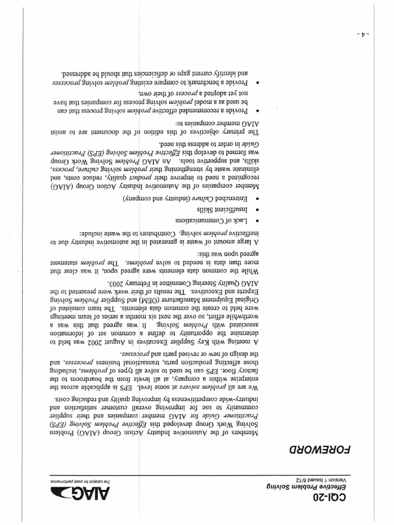 AIAG Effective Problem Solving | PDF