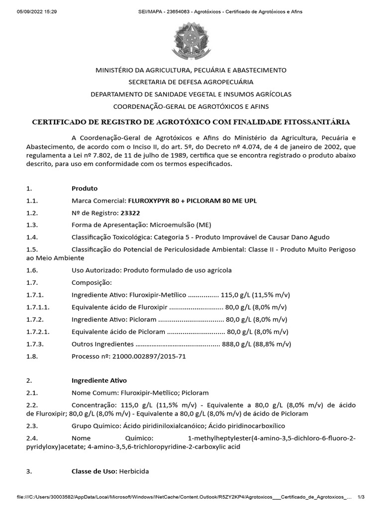 F488419418 - 01 - Fluroxypyr 80 Picloram 80 ME UPL - Registration ...