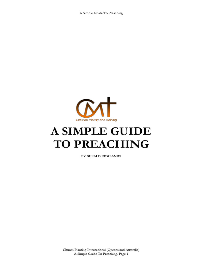 A Simple Guide To Preaching GR Notes | PDF