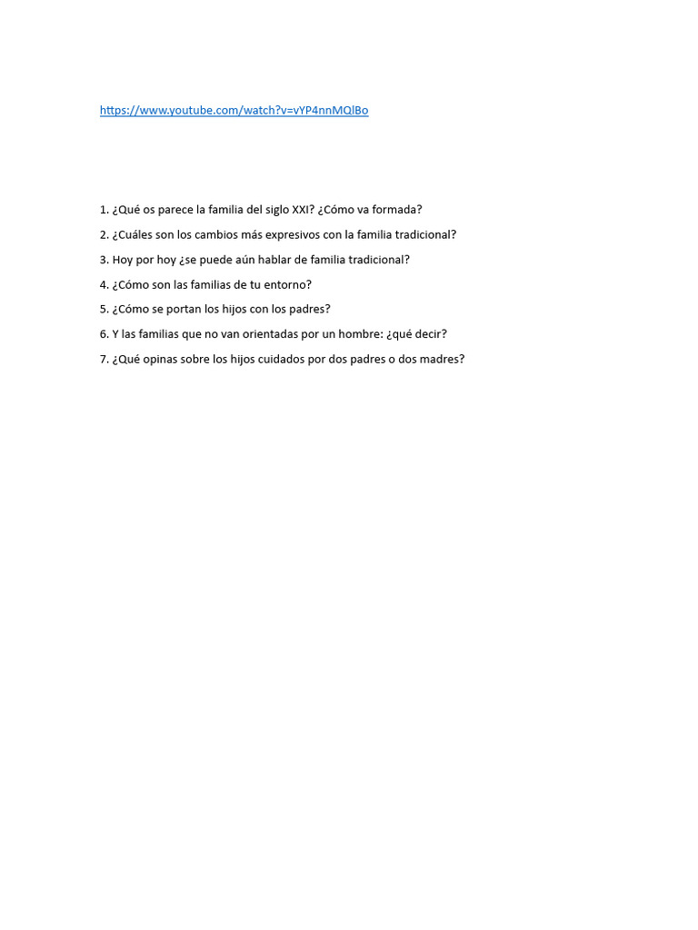 Conversación sobre la familia actual | PDF | Ciencias sociales | Estilo ...