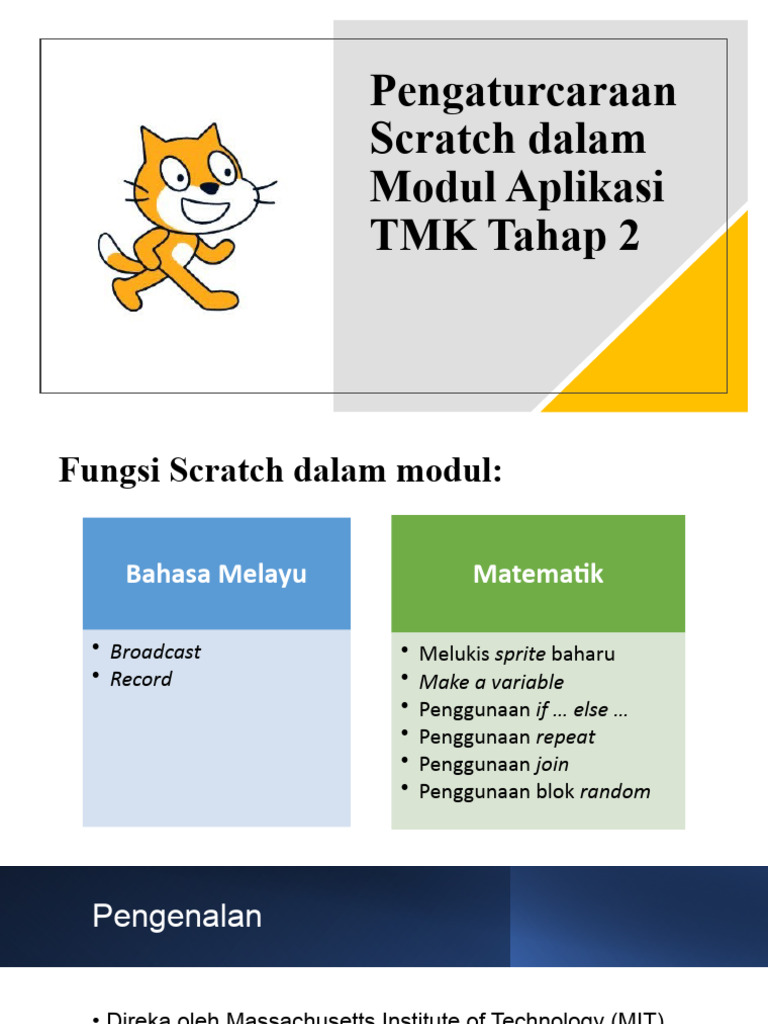 Pengaturcaraan Scratch Dalam Modul Aplikasi TMK Tahap 2 | PDF