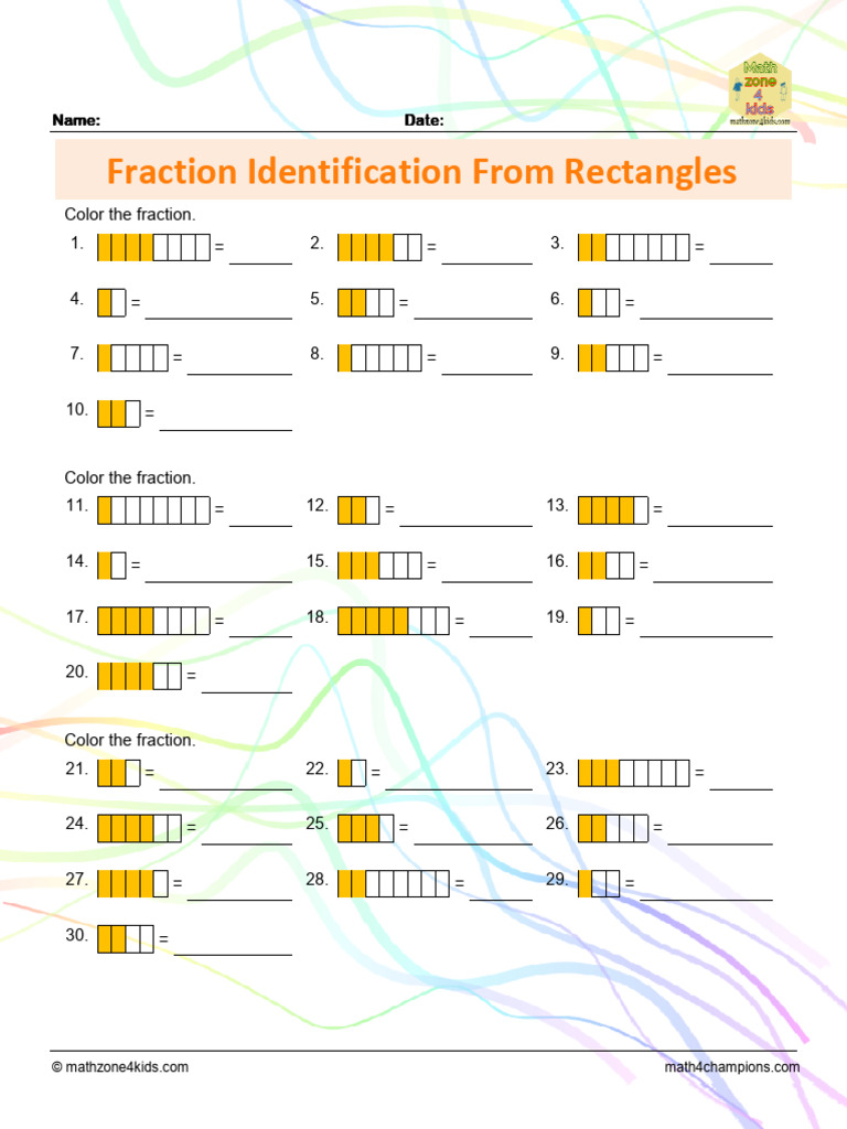 Fraction Rectangle Identification | PDF