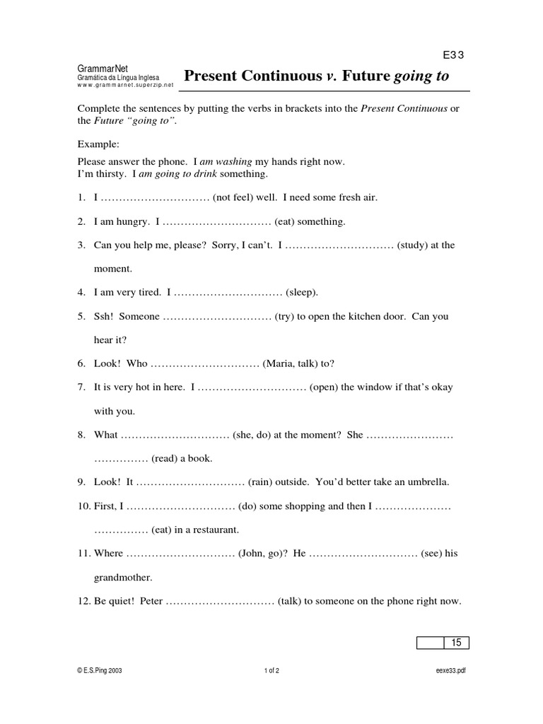 Present Simple VS Future Going To | PDF | Language Mechanics ...