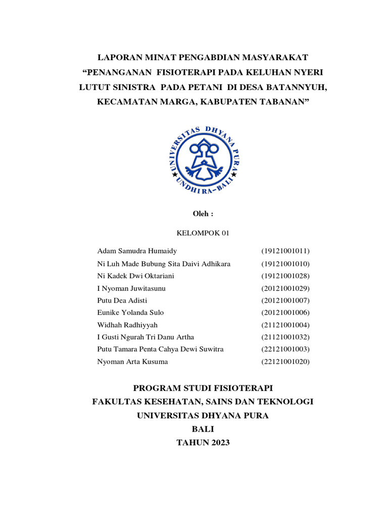 LAPORAN MINAT PENGABDIAN MASYARAKAT KELOMPOK 1 Terbaru | PDF