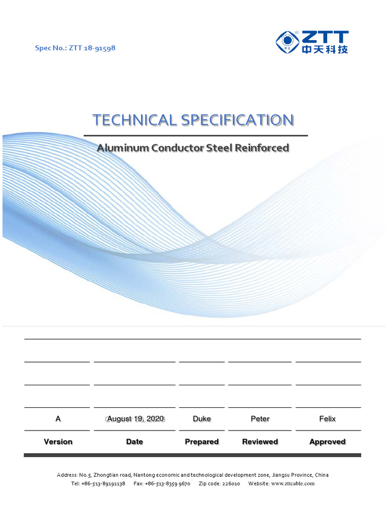 1.1 ZTT ACSR Conductors 18-91598 | PDF
