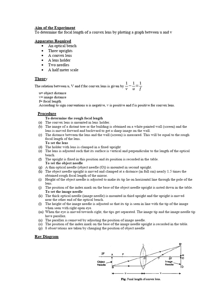 Exp - 5 Convex Lens | PDF | Optics | Physical Sciences
