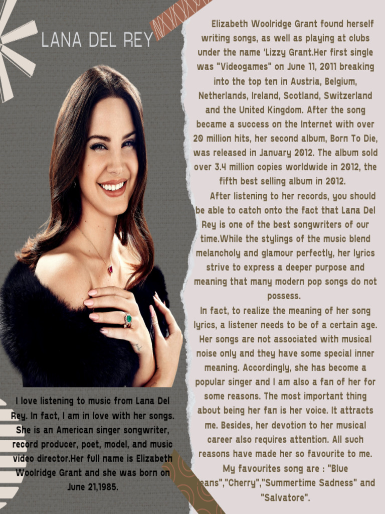 Lana Del Rey, Favourite Artist | PDF