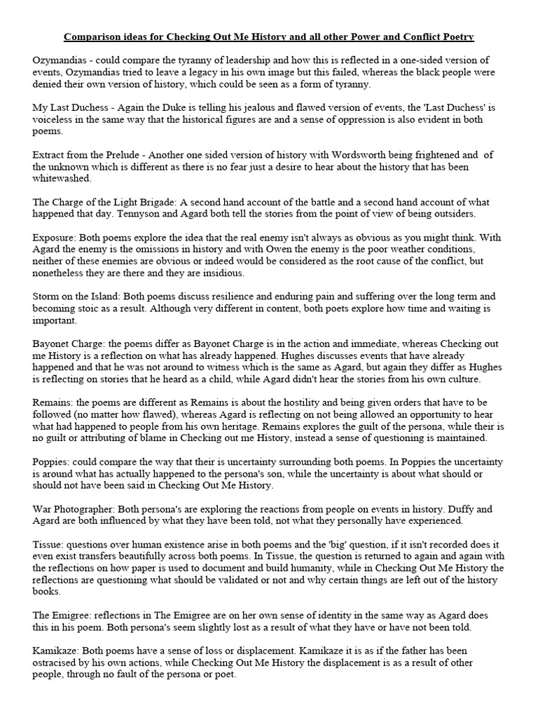 Comparison Ideas For Checking Out Me History and All Other Power and ...