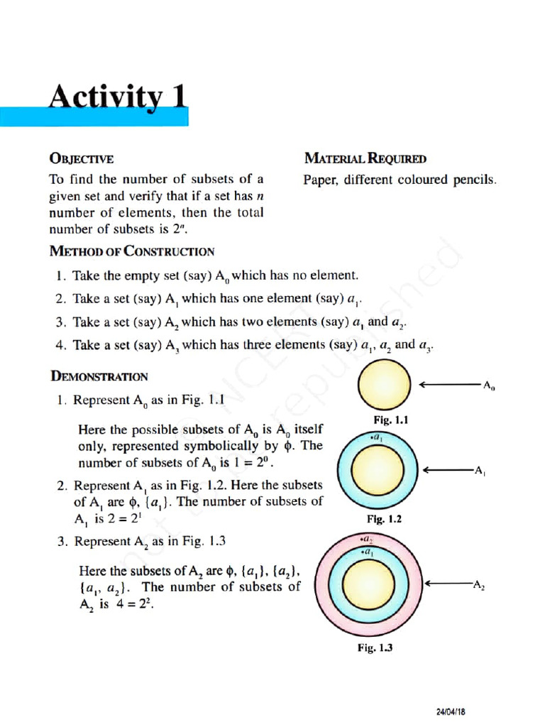 11th Maths Activity | PDF