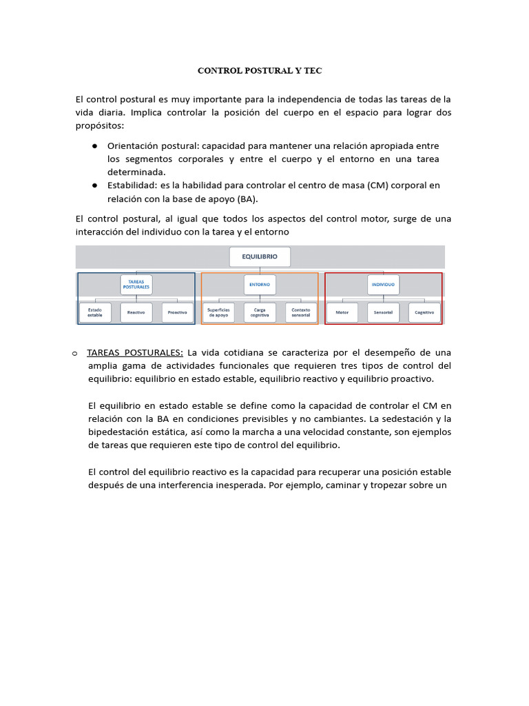 TEC y Control Postural | PDF