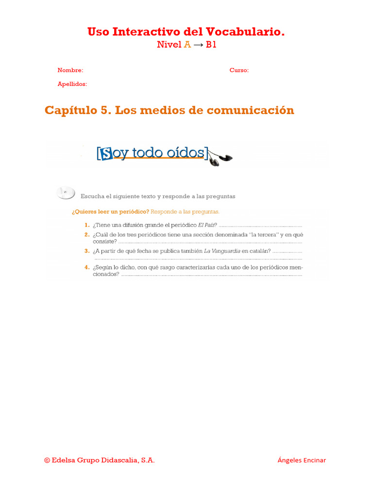 UsoInteractivoVocabulario1 Capitulo5 | PDF