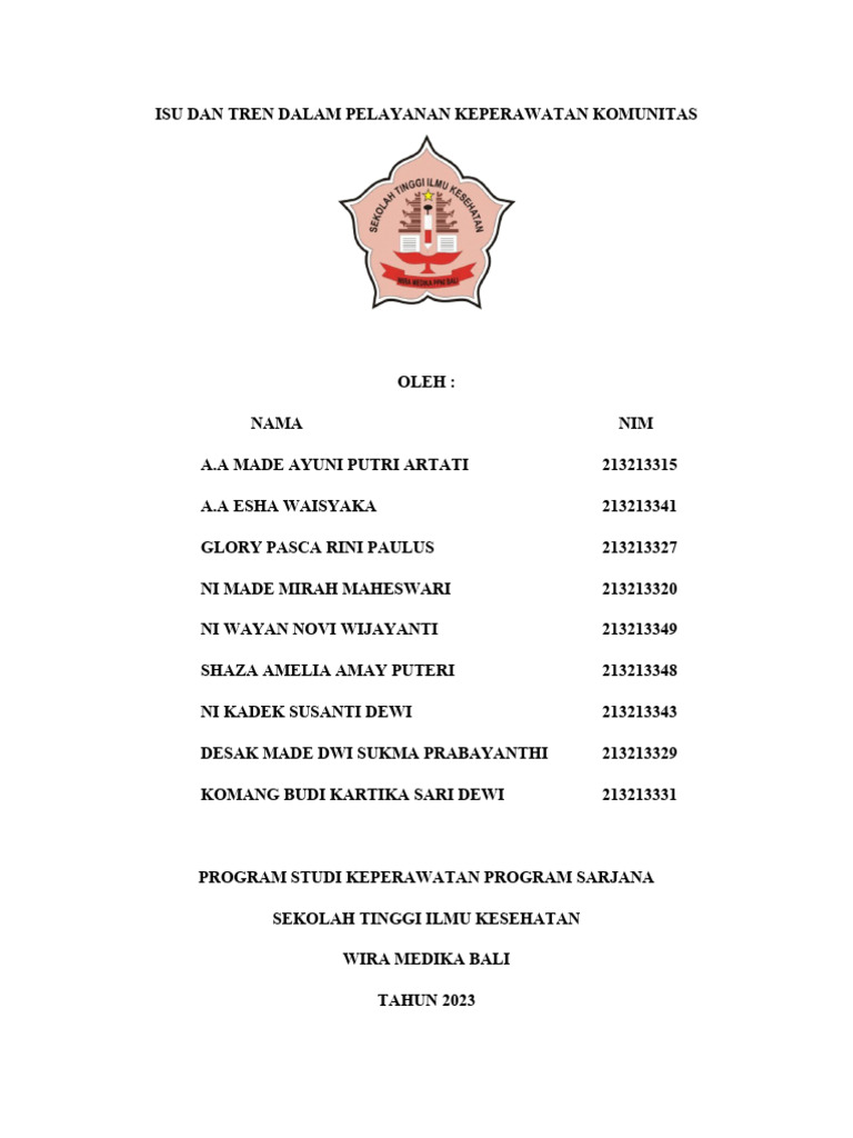 KLP 04 - Isu Dan Tren Dalam Pelayanan Keperawatan Komunitas | PDF | Ilmu Sosial | Pengembangan Diri