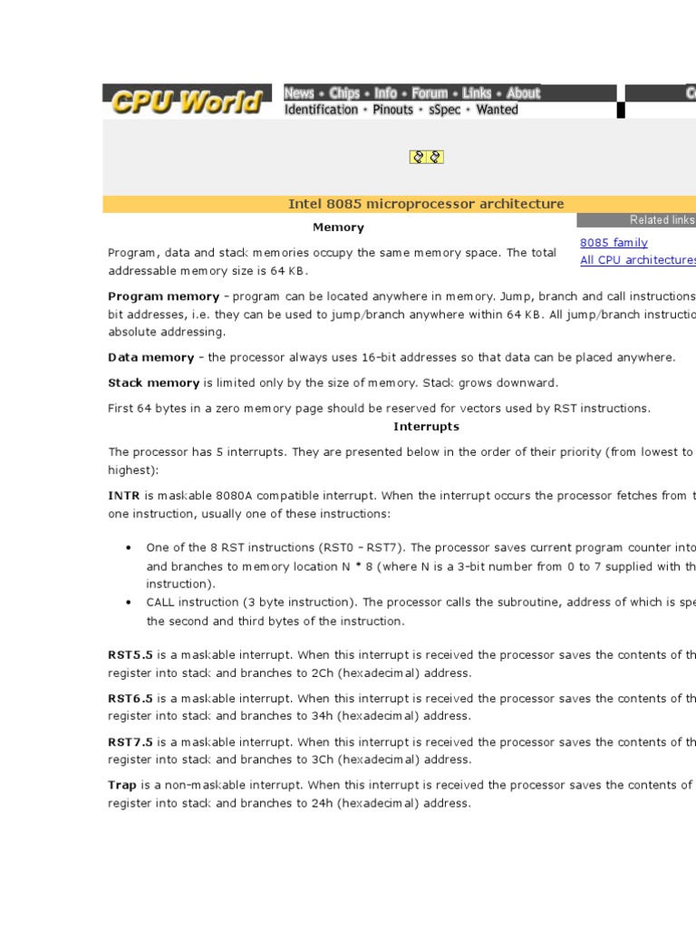 Intel 8085 Microprocessor Architecture | PDF | Central Processing Unit | Office Equipment