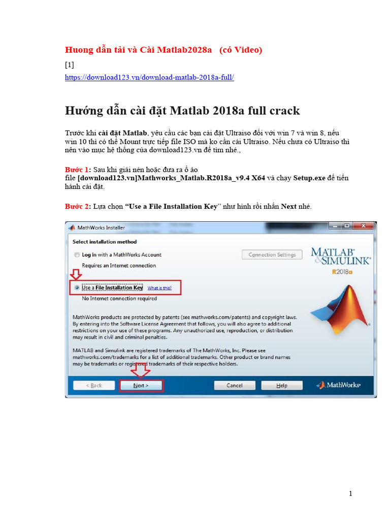 Hướng dẫn cài đặt MATLAB R2018a có Video | PDF