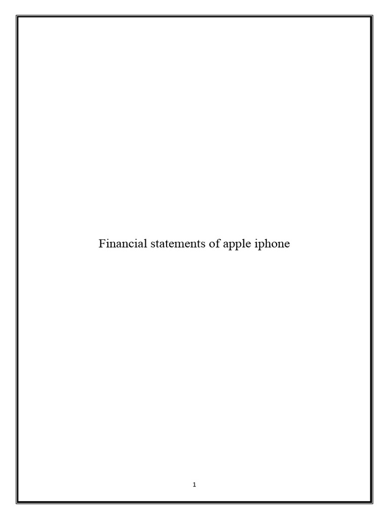 Financial statements of apple iphon1 | PDF