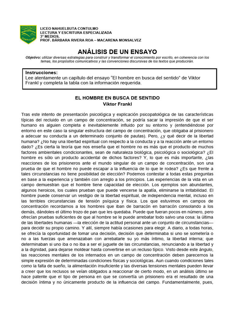 Análisis de Un Ensayo | PDF | Felicidad | Ensayos