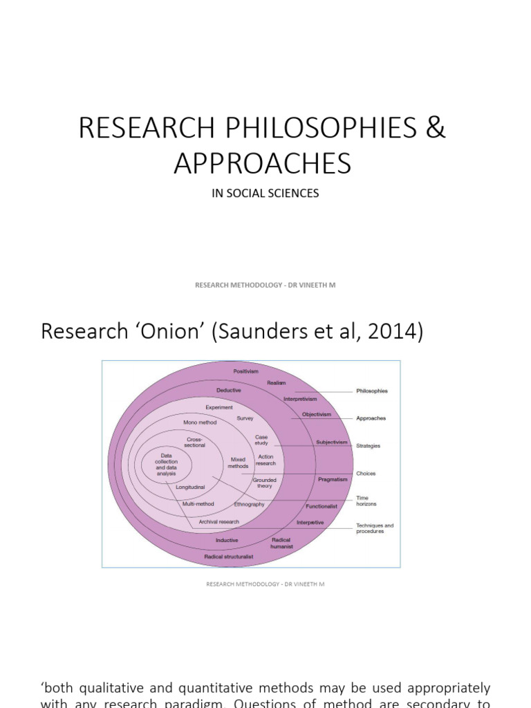 RESEARCH PHILOSOPHIES & APPROACHES (1) | PDF | Axiology | Methodology