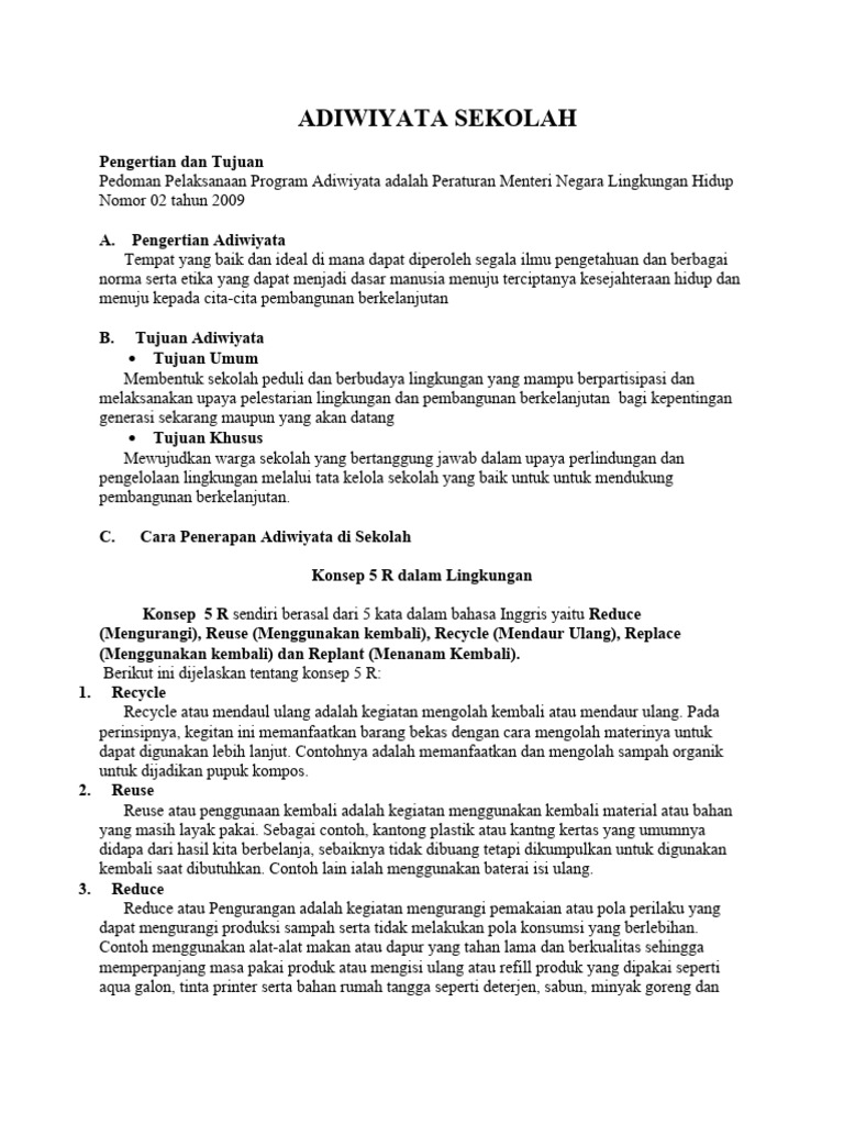 Artikel Adiwiyata Sekolah | PDF
