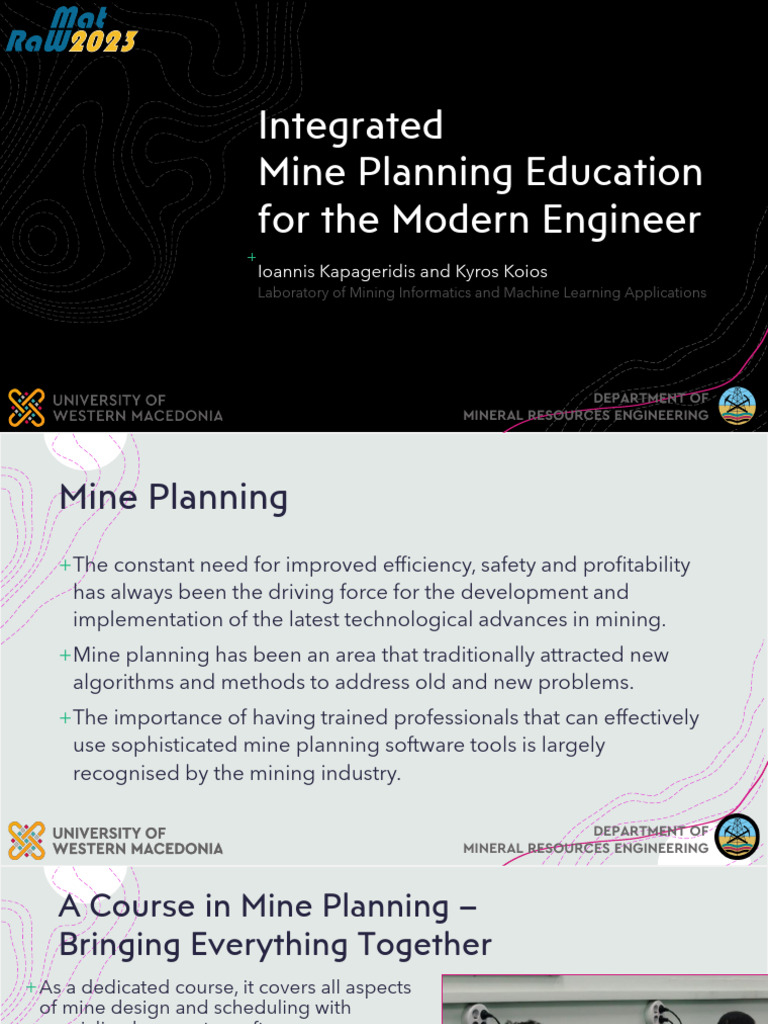 Integrated Mine Planning Education for the Modern Engineer | PDF
