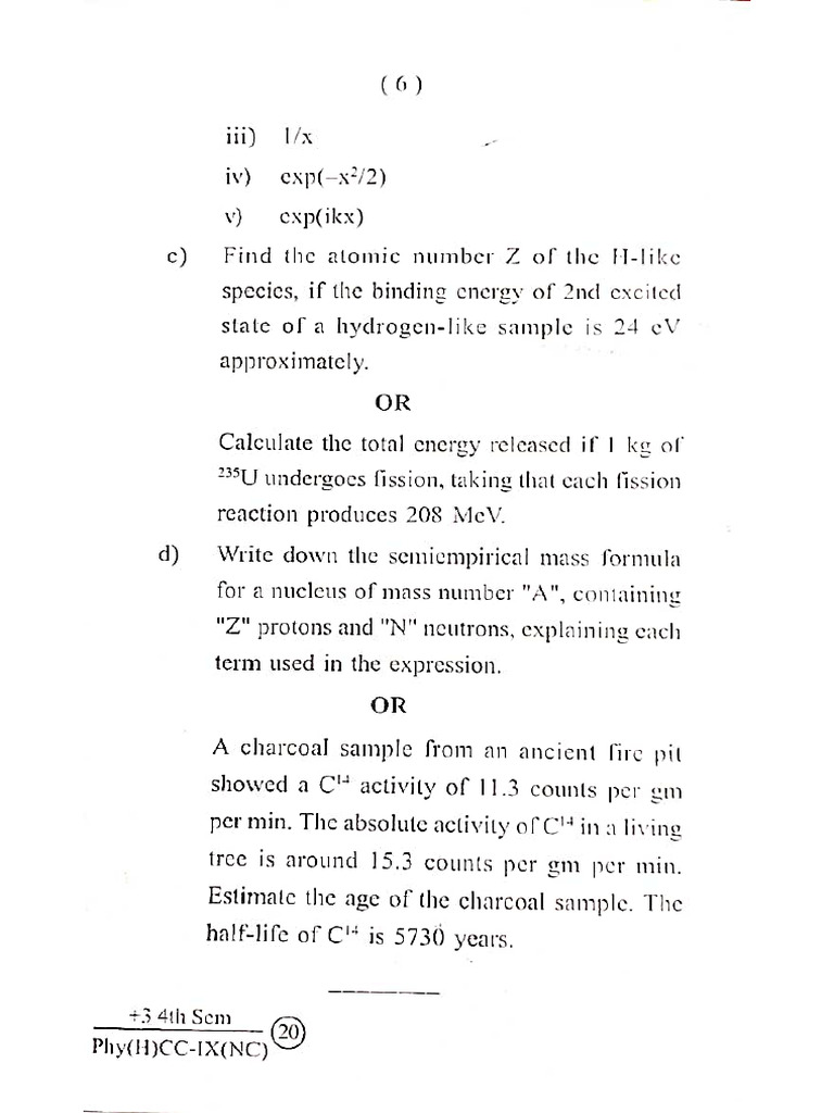 Sambalpur University Iv Sem (2022) C-10 | PDF