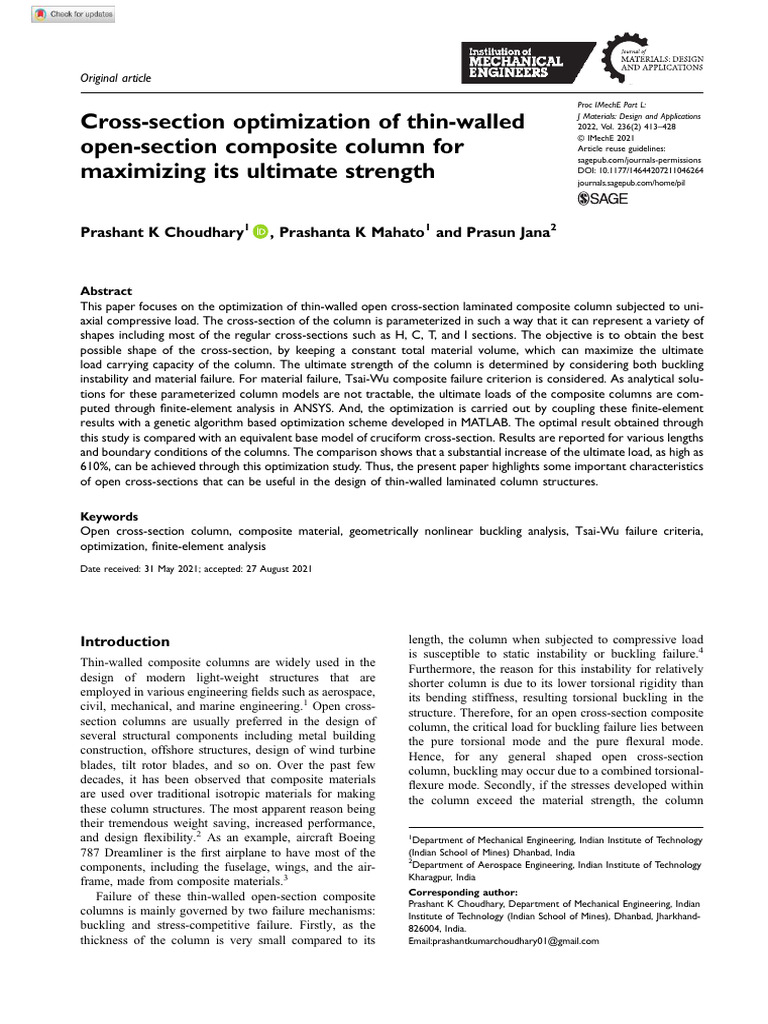 Cross-Section Optimization of Thinwalled Open-Section Composite Column For Maximizing Its ...