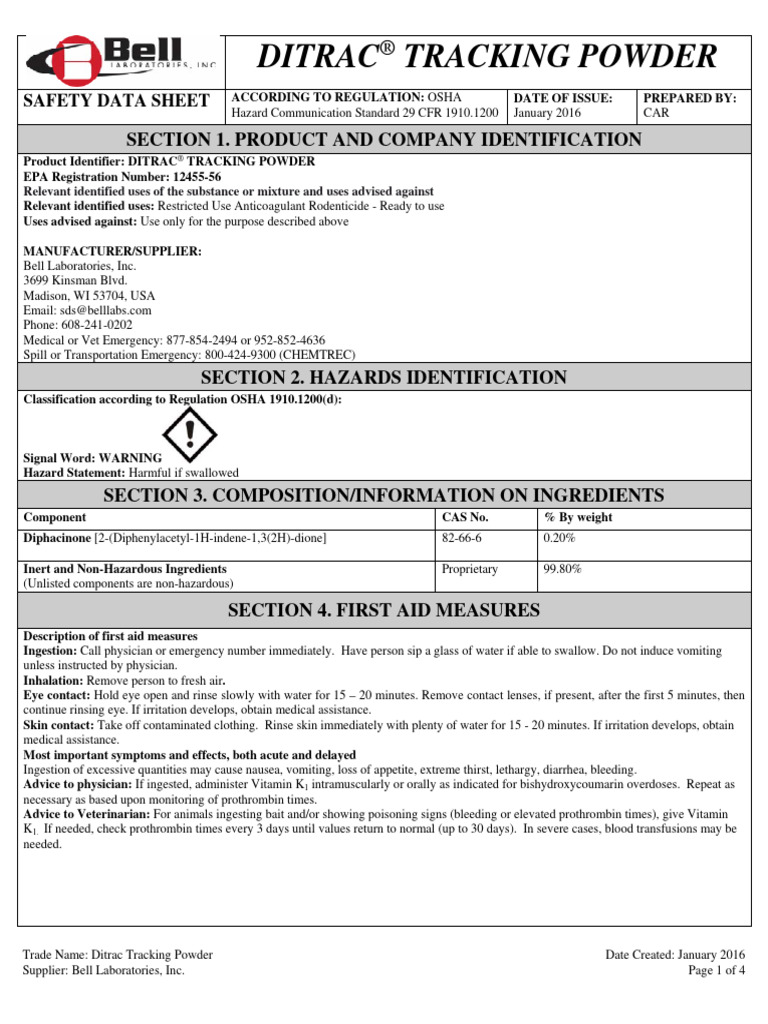 Ditrac SDS | PDF