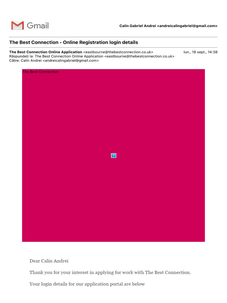 The Best Connection - Online Registration Login Details | PDF | Career ...