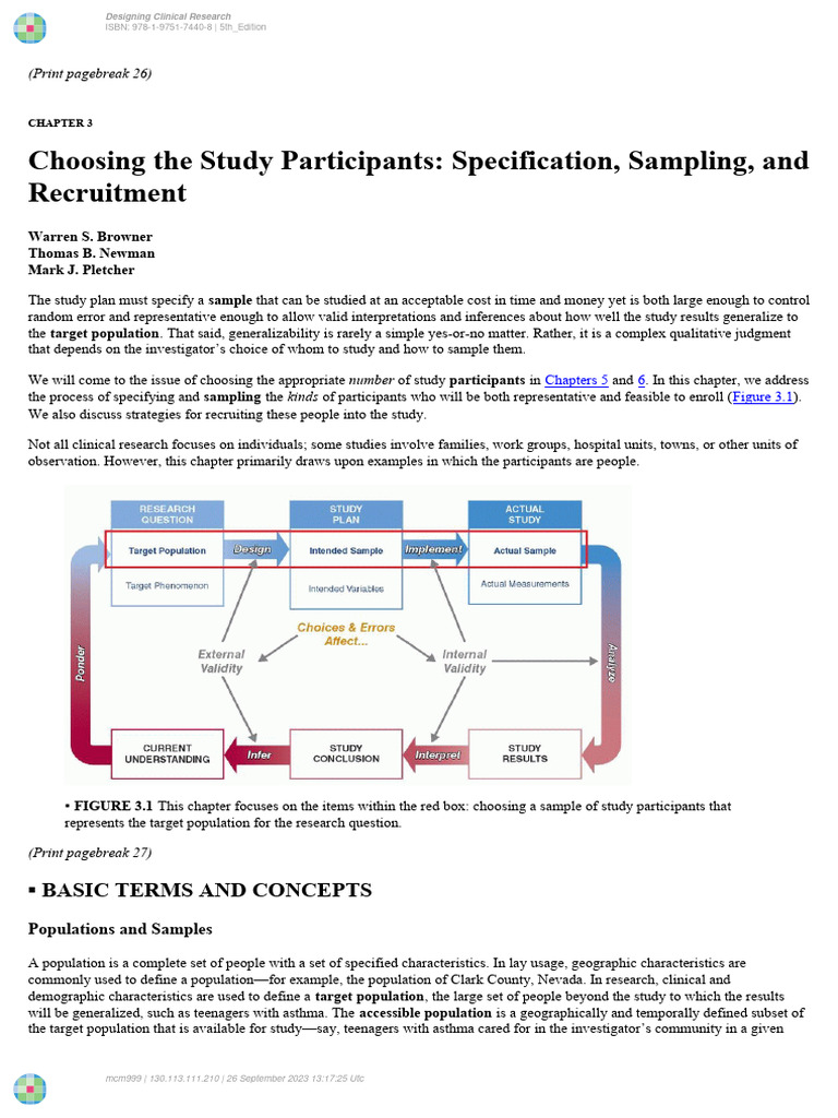 Chapter 3 - Choosing The Study Participants - Specification, Sampling ...