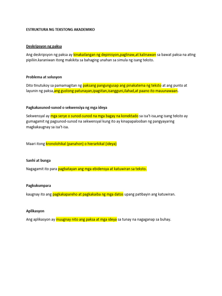 Estruktura NG Tekstong Akademiko | PDF