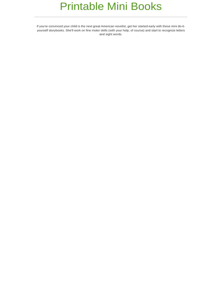Printable Mini Books | PDF