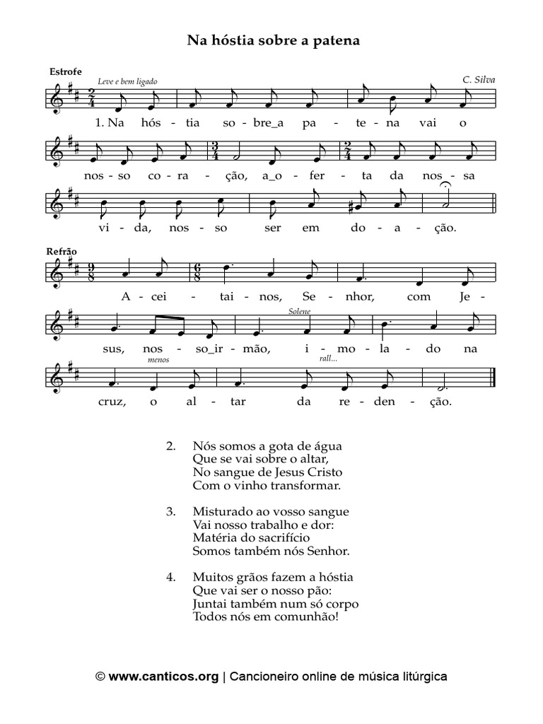 Na Hostia Sobre A Patena | PDF | Eucaristia | Adoração e liturgia cristã