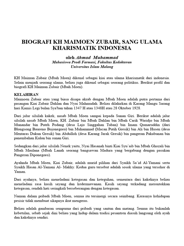 Contoh Penulisan Biografi Kiai Pdf