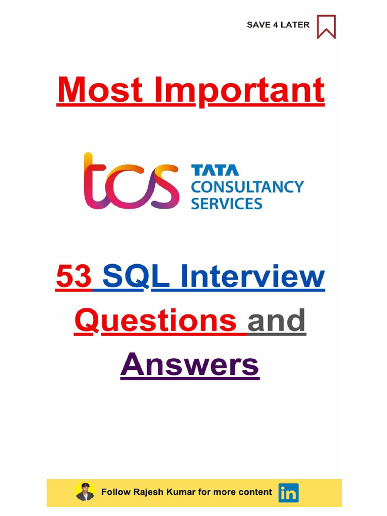 TCS SQL | PDF