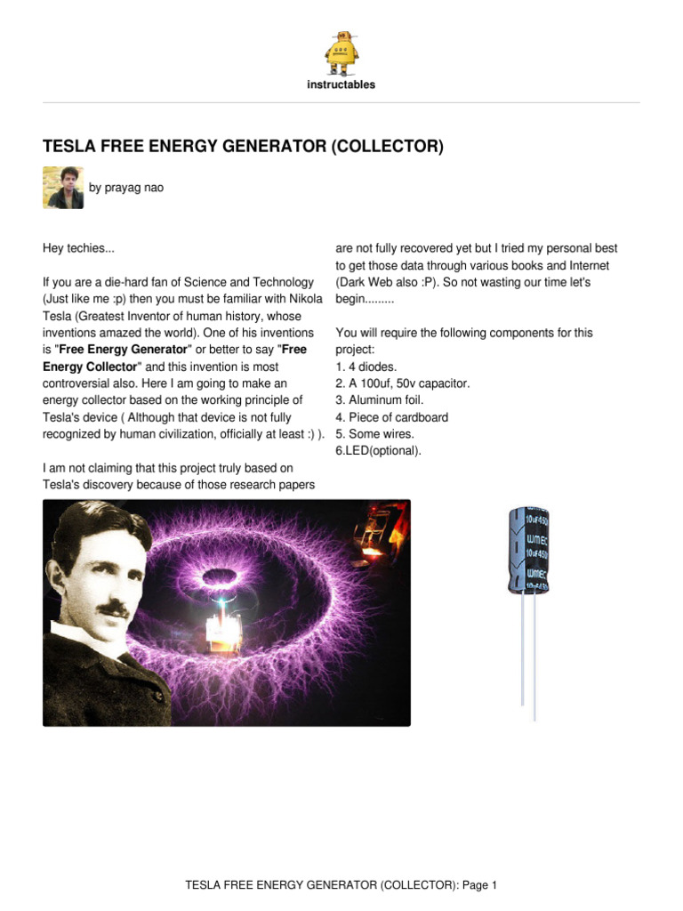 Tesla Free Energy Collector | PDF | Radio | Diode