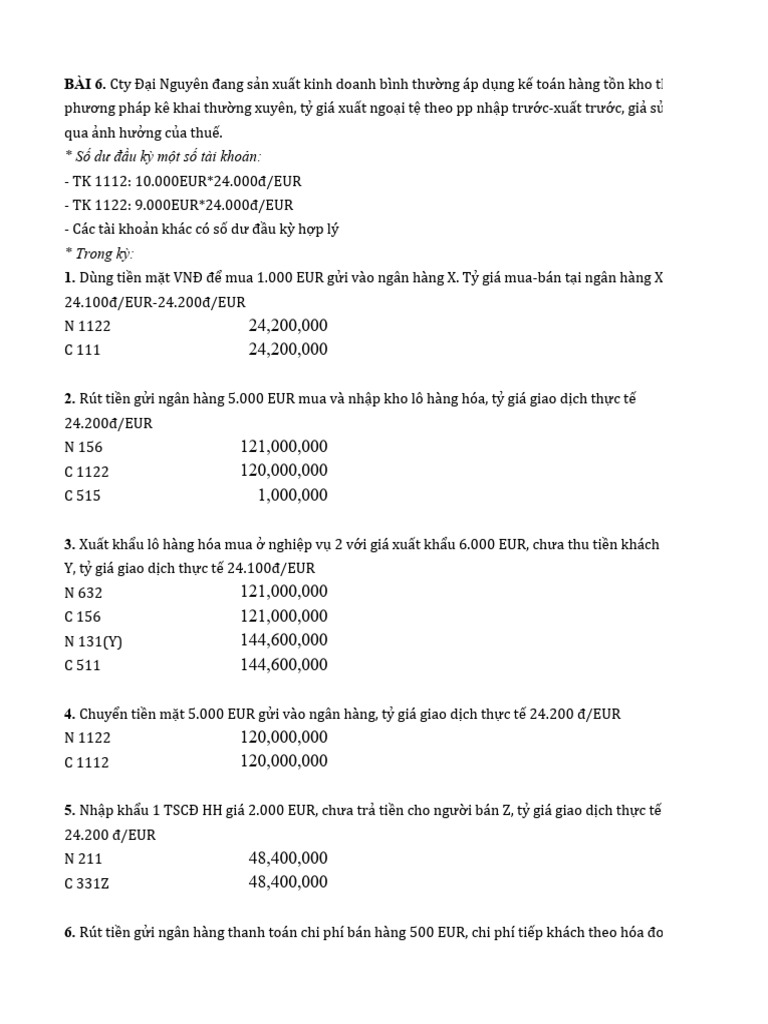 Bài tập KTTC2 | PDF