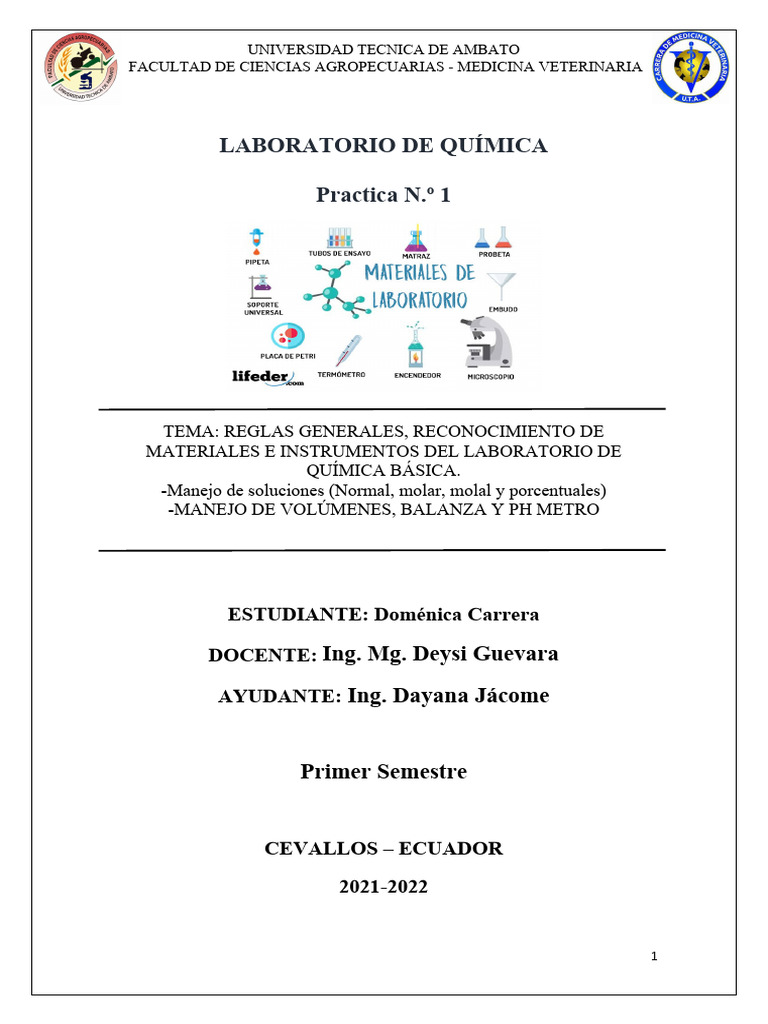 Informe de Laboratorio | PDF | Ph | Laboratorios