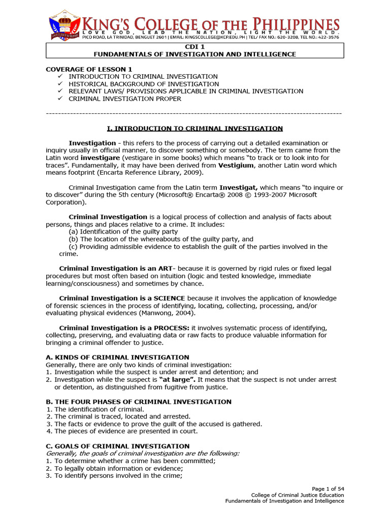 Cdi 1-Full Notes | PDF | Evidence (Law) | Burden Of Proof (Law)
